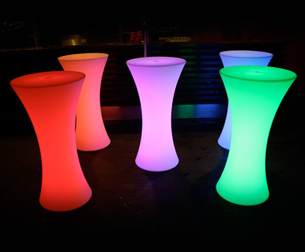 5 glow cocktail bar tables - Party Hire World