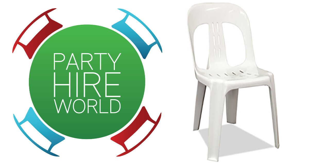 White Plastic Stackable Chair- Strong & Sturdy | Party Hire World